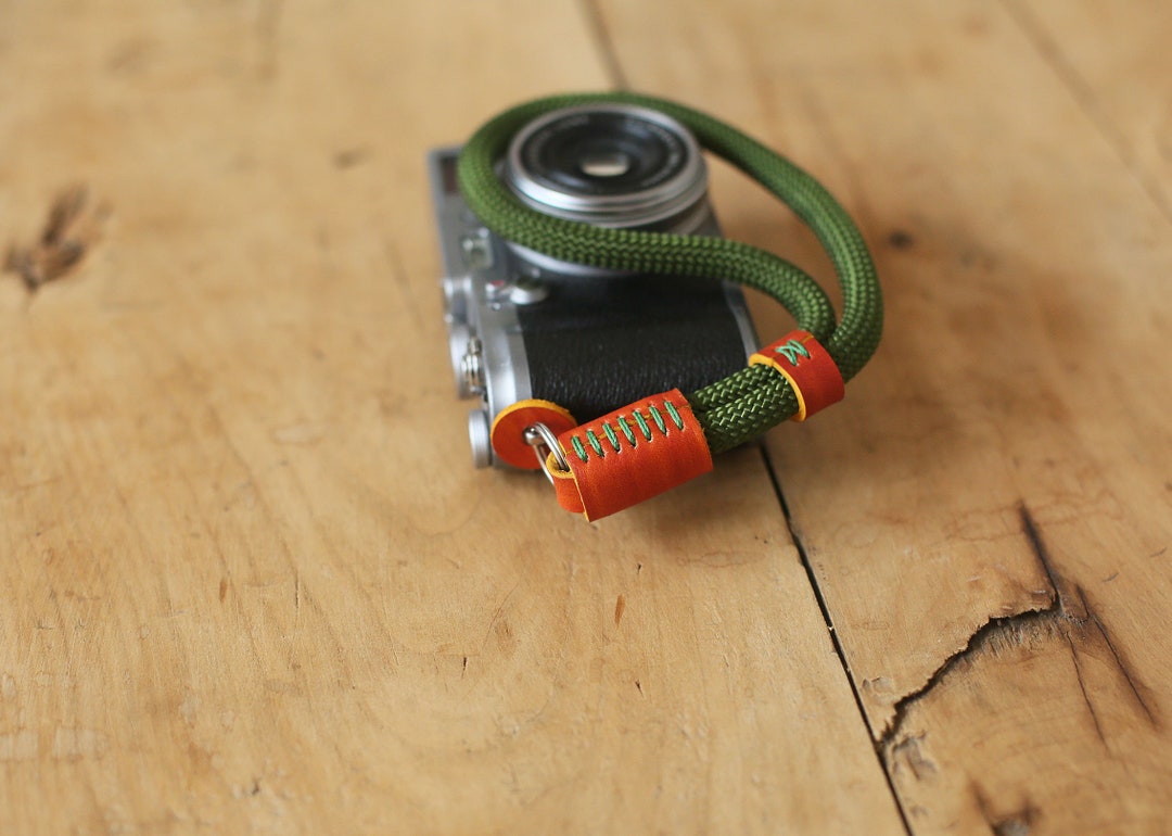 Handmade Olive Green Climbing Rope Camera Wrist Strap – Hand-dyed ...
