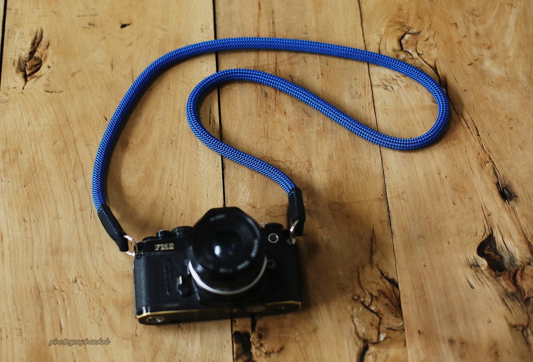 Dark Blue Climbing Rope 10mm Handmade Camera Neck Shoulder Strap ...