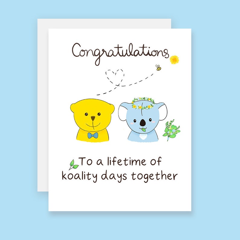 Congratulations Wedding Card Cute Wedding Pun Card to a Lifetime of ...