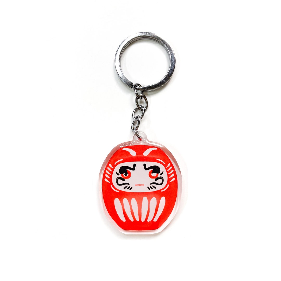 Daruma Keychain Charm Good Luck Acrylic Key Chain Daruma Doll Gift ...