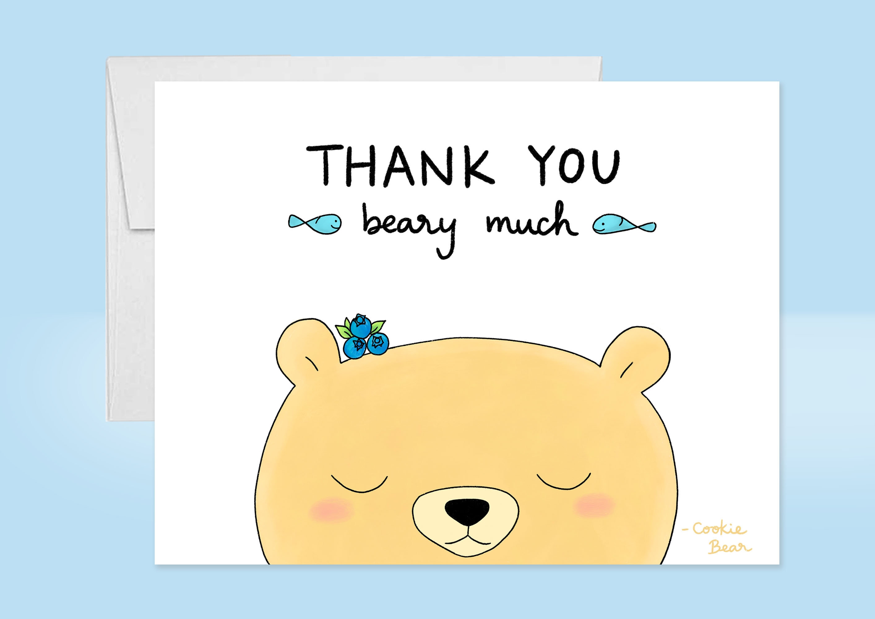 Thank You Beary Much Card, Cute Bear Appreciation Card - Etsy