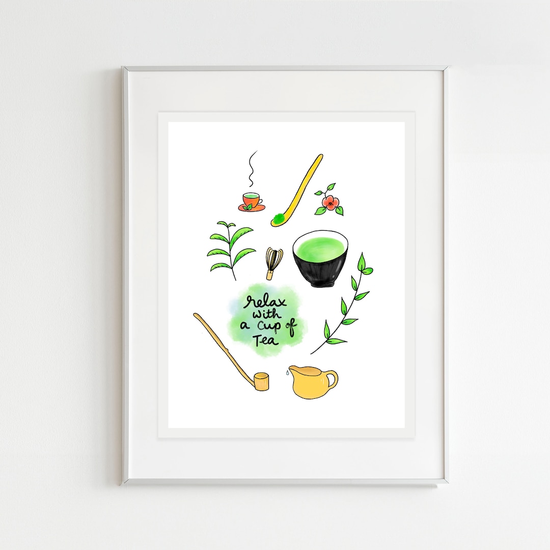 Matcha Tea Art Print: Japanese Chanoyu Ceremony, Calming Reminder (8x10 ...