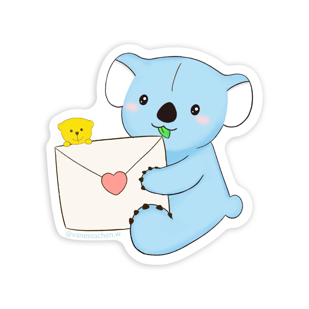 Cute Koala Letter Sticker, Koala and Bear Sticker, Cute Mail Sticker - Etsy