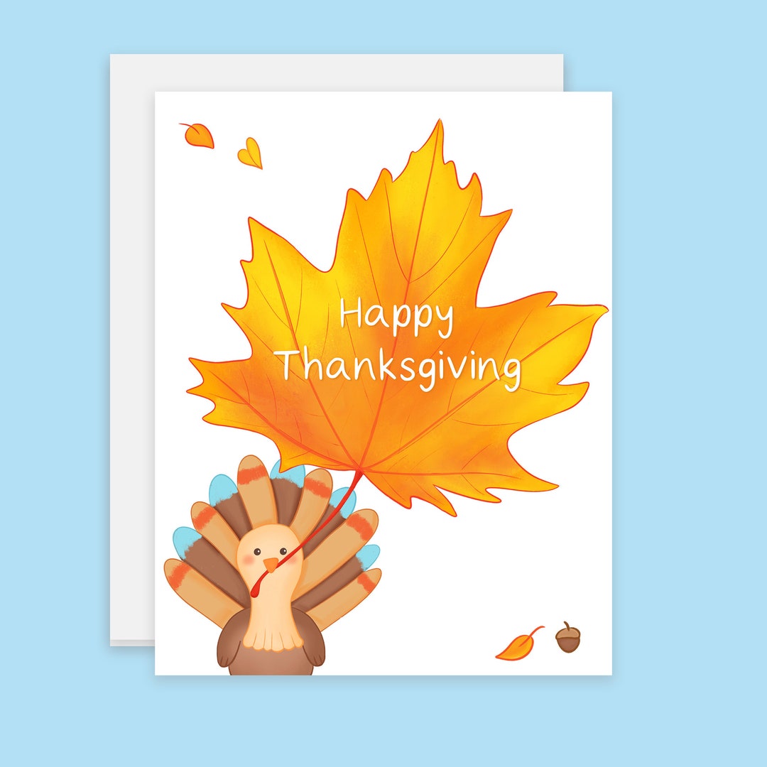 Happy Thanksgiving Card, Cute Thanksgiving Card, Fall Turkey Card - Etsy