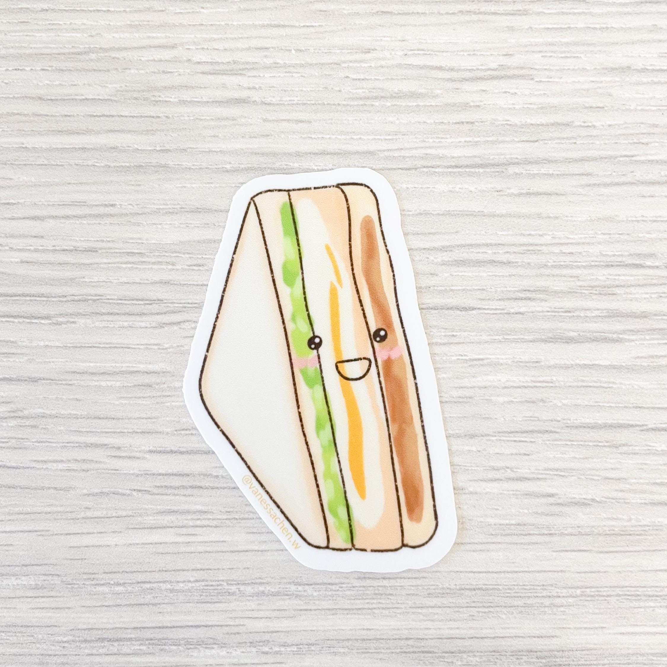 Cute Sandwich Sticker, Cute Food Sandwich Vinyl Sticker - Etsy