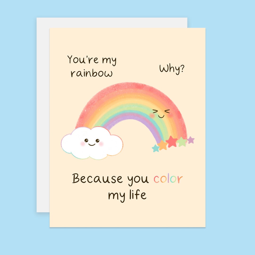 You're My Rainbow Card, You Color My Life Card, Cute Love Card ...