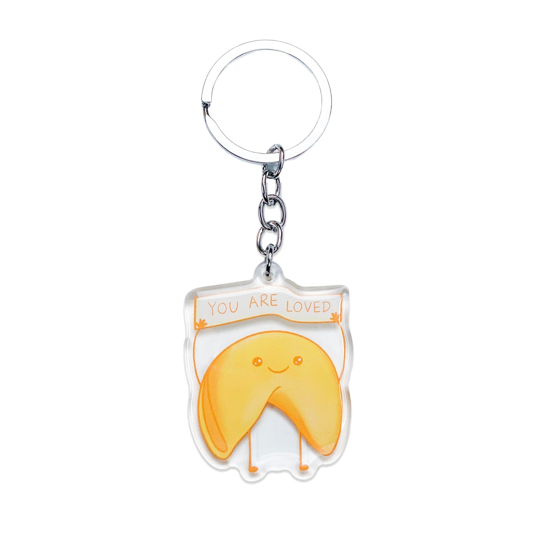 Fortune Cookie Keychain Charm Good Luck Keychain Acrylic Key Chain Gift ...