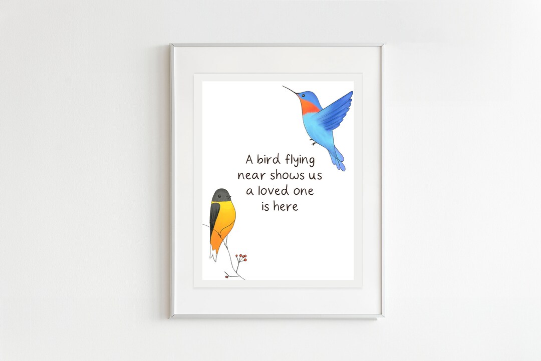 Hummingbird Art Print A Bird Flying Near Shows Us A Loved One is Here ...