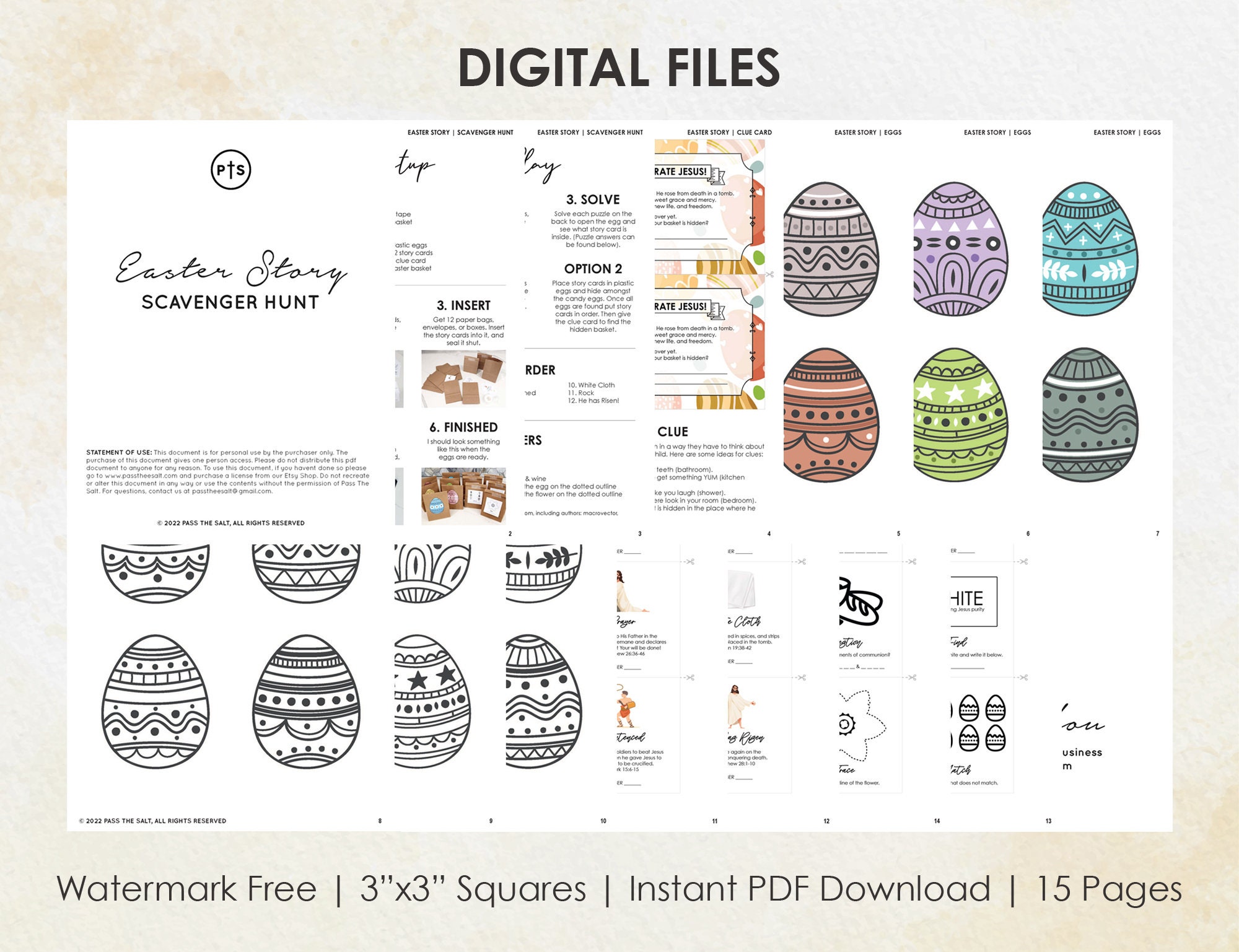 Easter Story Scavenger Hunt - Digital File, Journey to the Cross ...