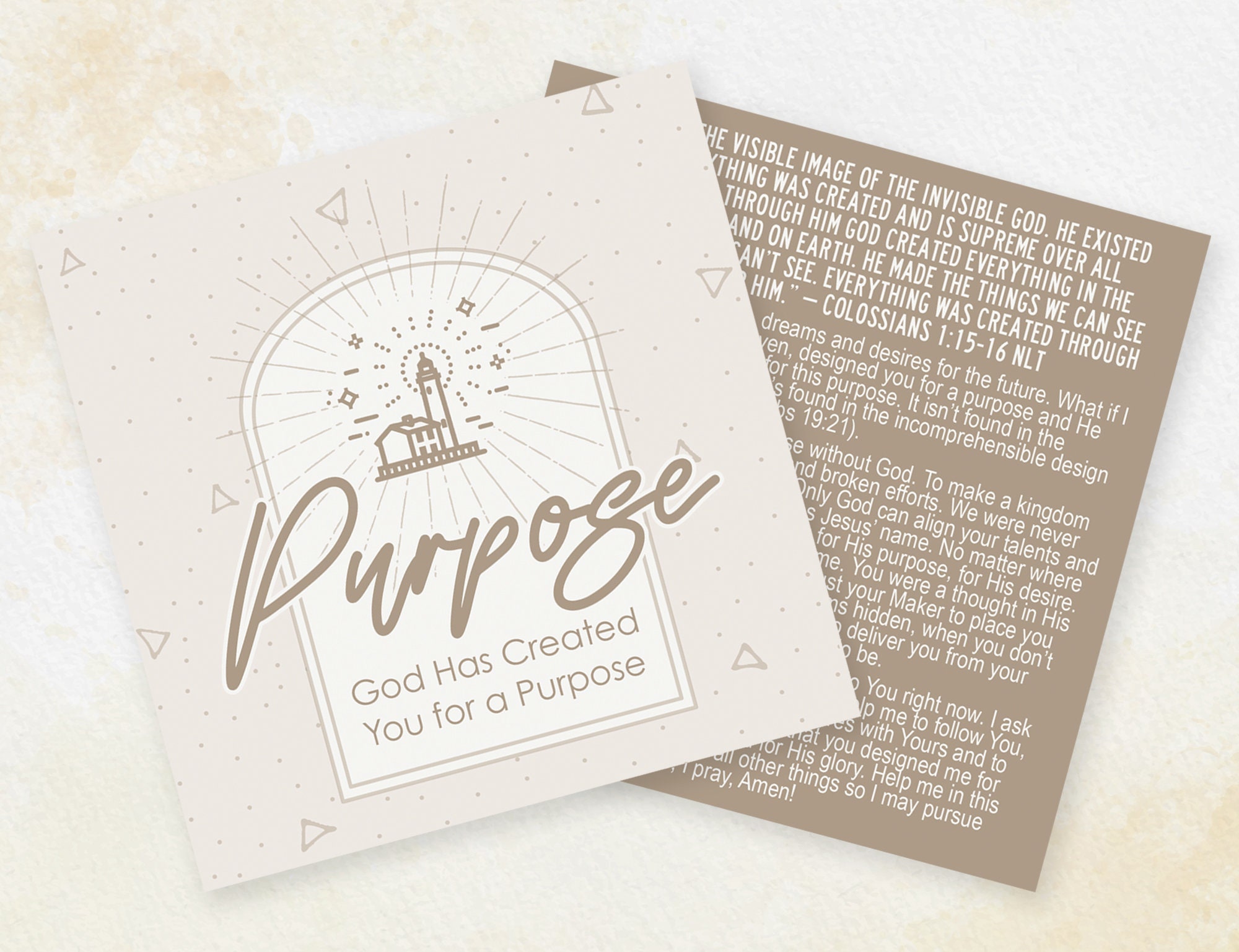 Purpose Encouragement Card Digital File, Evangelism Card, Gospel Tract ...