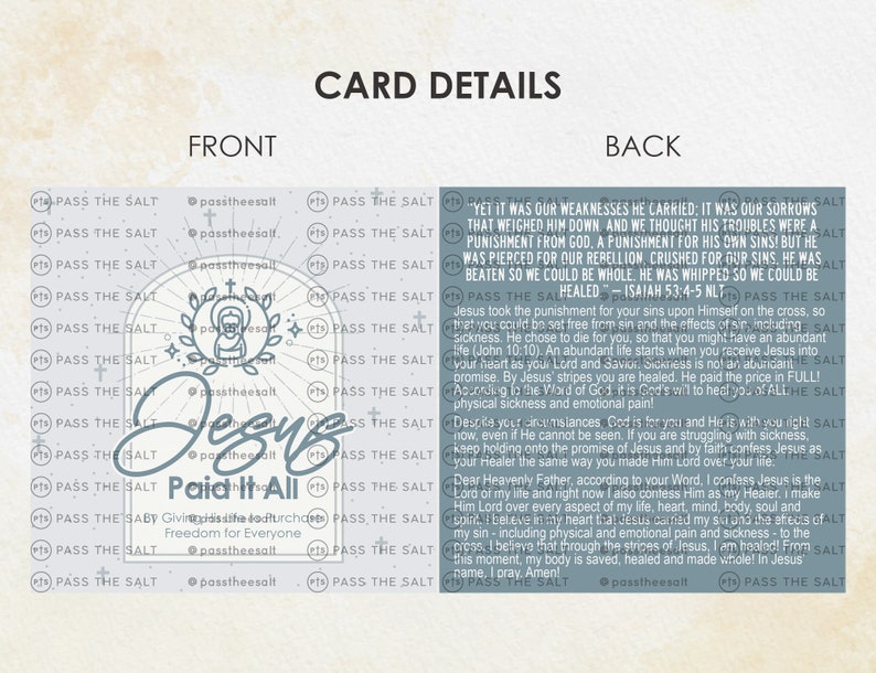 Healing Encouragement Card Digital File, Evangelism Card, Gospel Tract ...