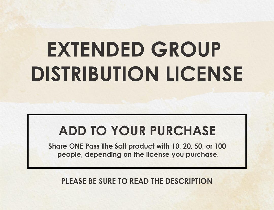 Extended Group Distribution License - for up to 100 Shares - Etsy