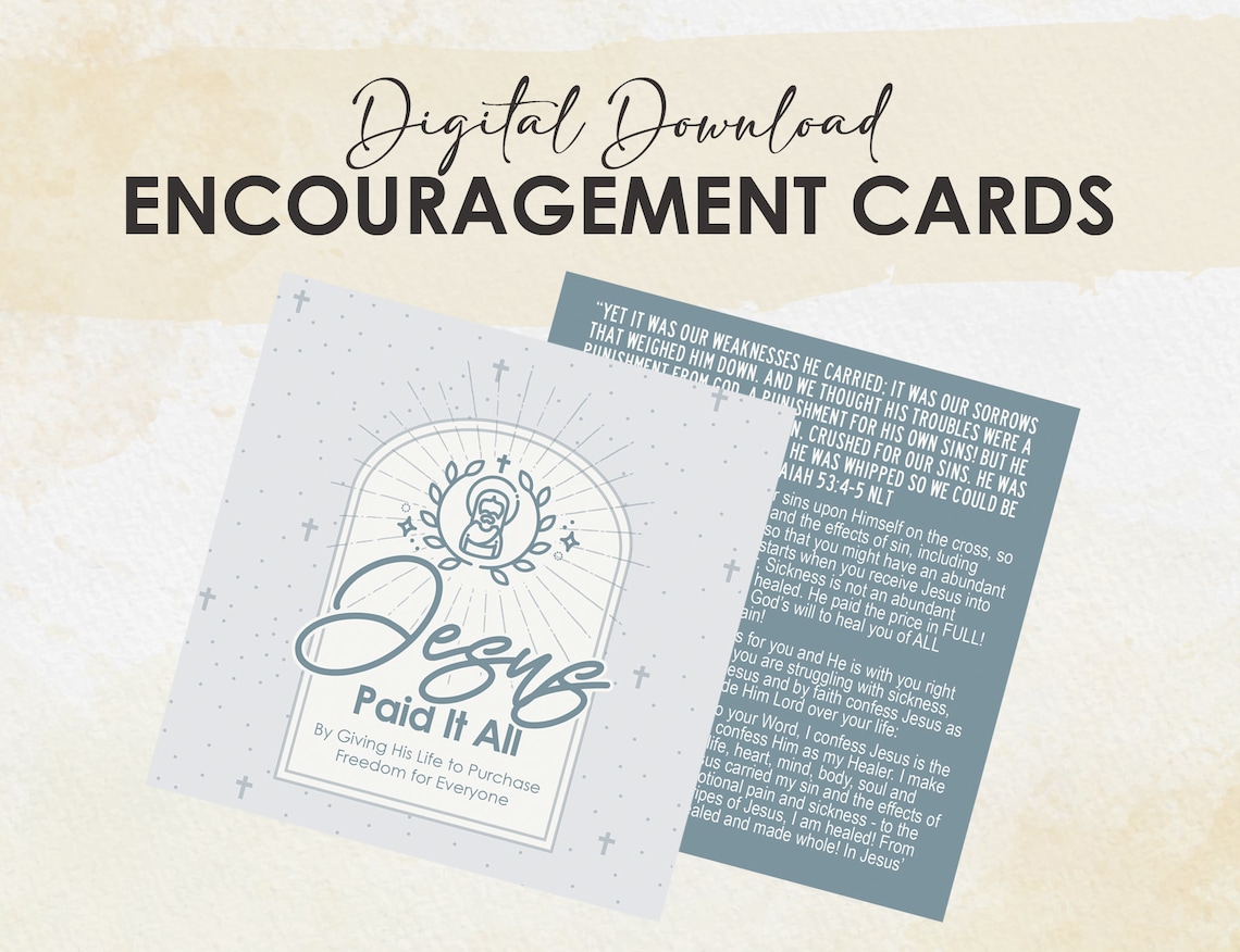Healing Encouragement Card Digital File, Evangelism Card, Gospel Tract, Scripture Card, Prayer ...