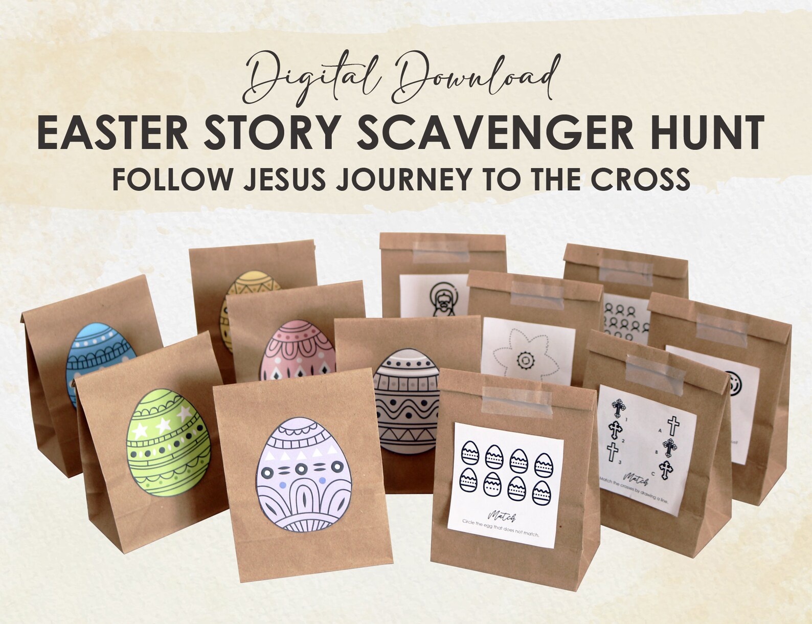 Easter Story Scavenger Hunt - Digital File, Journey to the Cross ...