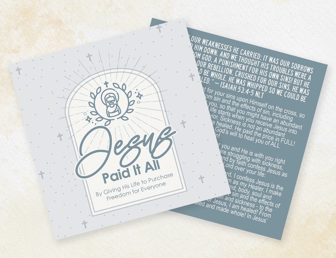 Healing Encouragement Card Digital File, Evangelism Card, Gospel Tract ...