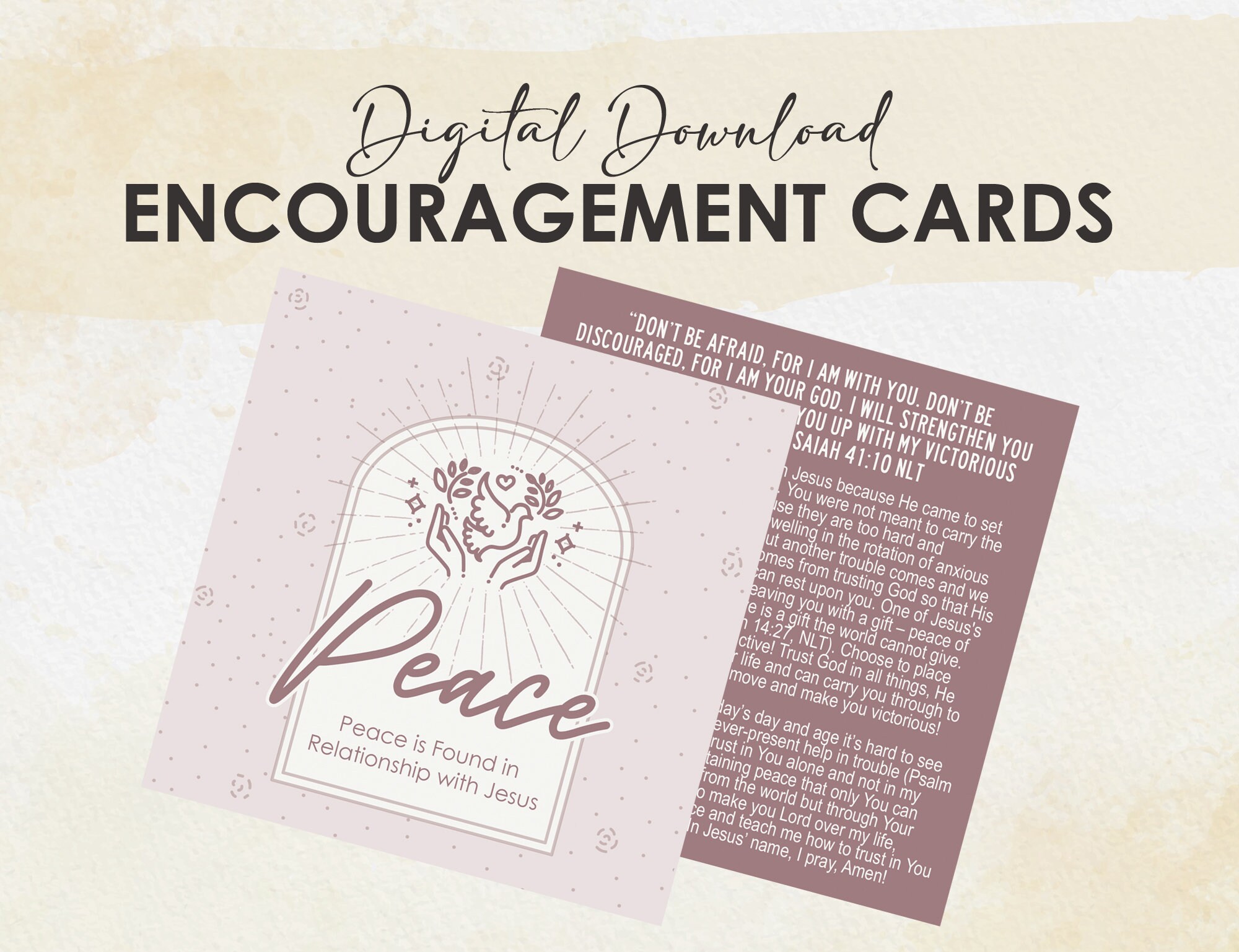 Peace Encouragement Card Digital File, Evangelism Card, Gospel Tract ...