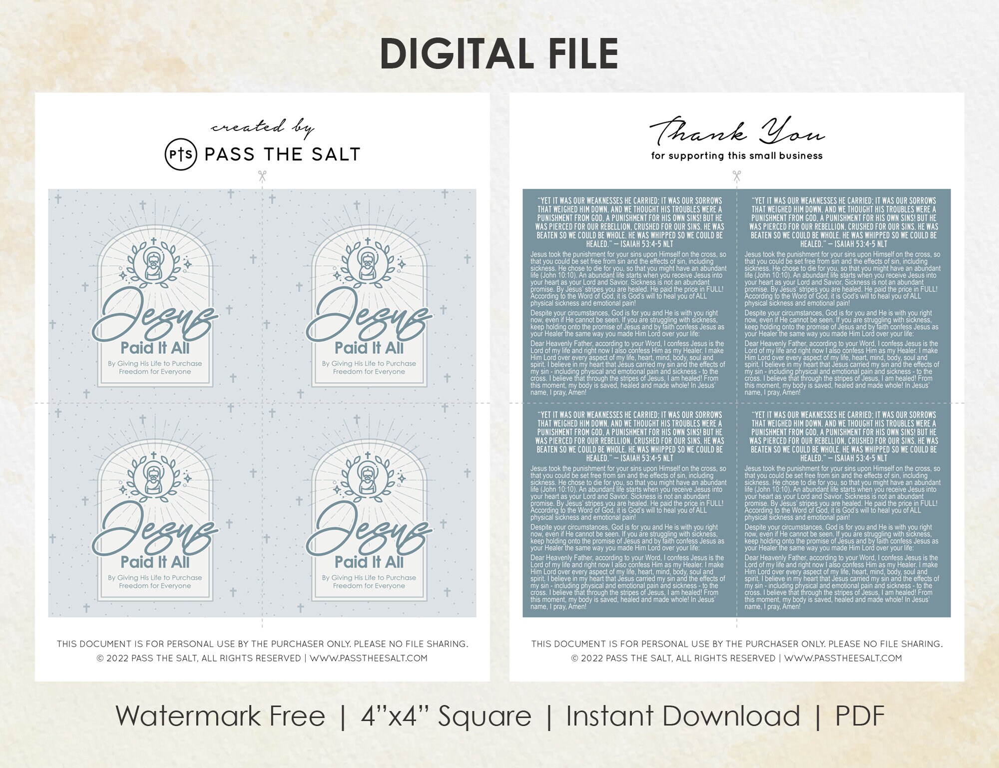 Healing Encouragement Card Digital File, Evangelism Card, Gospel Tract ...