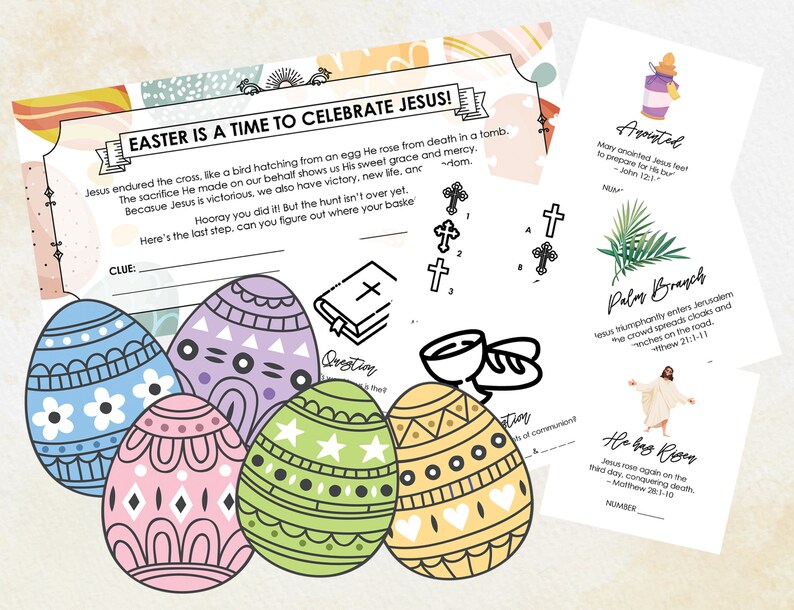 Easter Story Scavenger Hunt - Digital File, Journey to the Cross ...