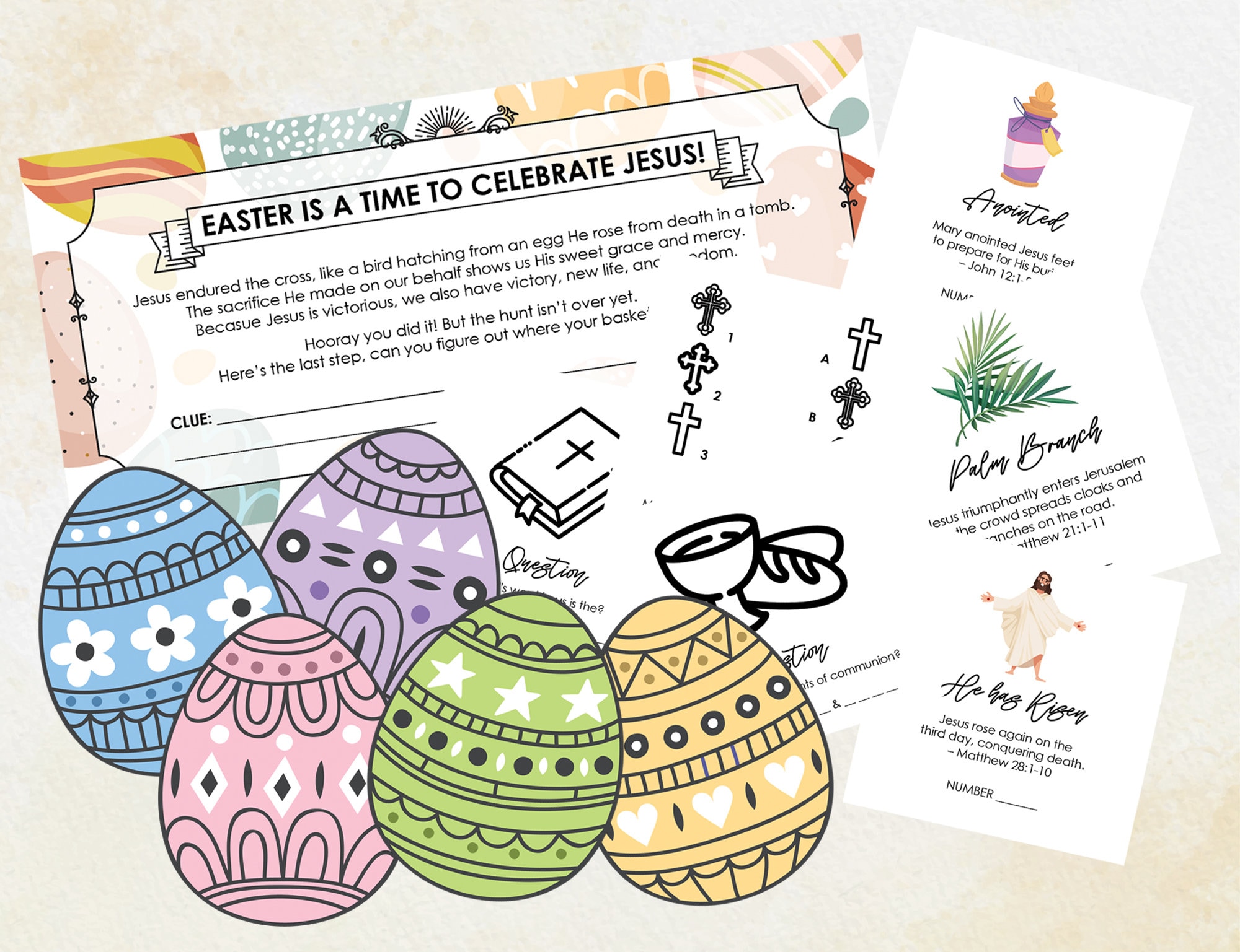 Easter Story Scavenger Hunt Digital File, Journey to the Cross ...