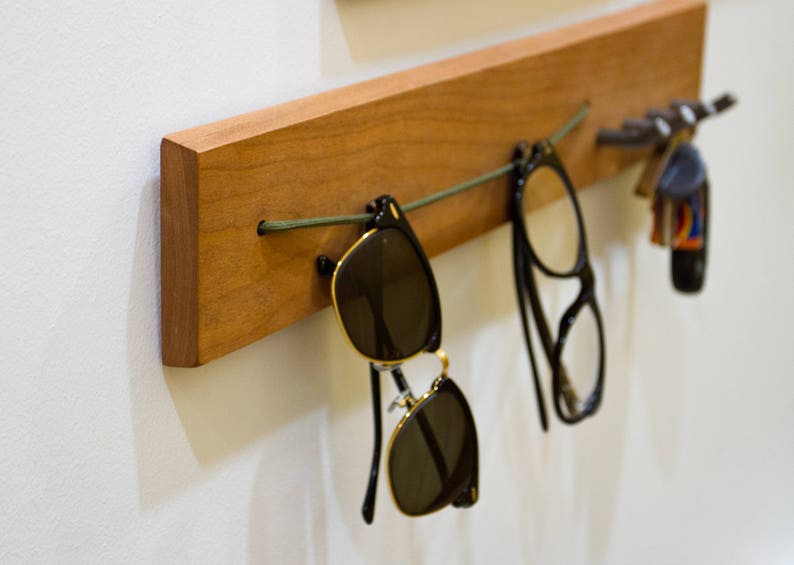Simple Solid Wood, Cherry, Sunglass Hanger, Sunglass Rack, Metal Key ...