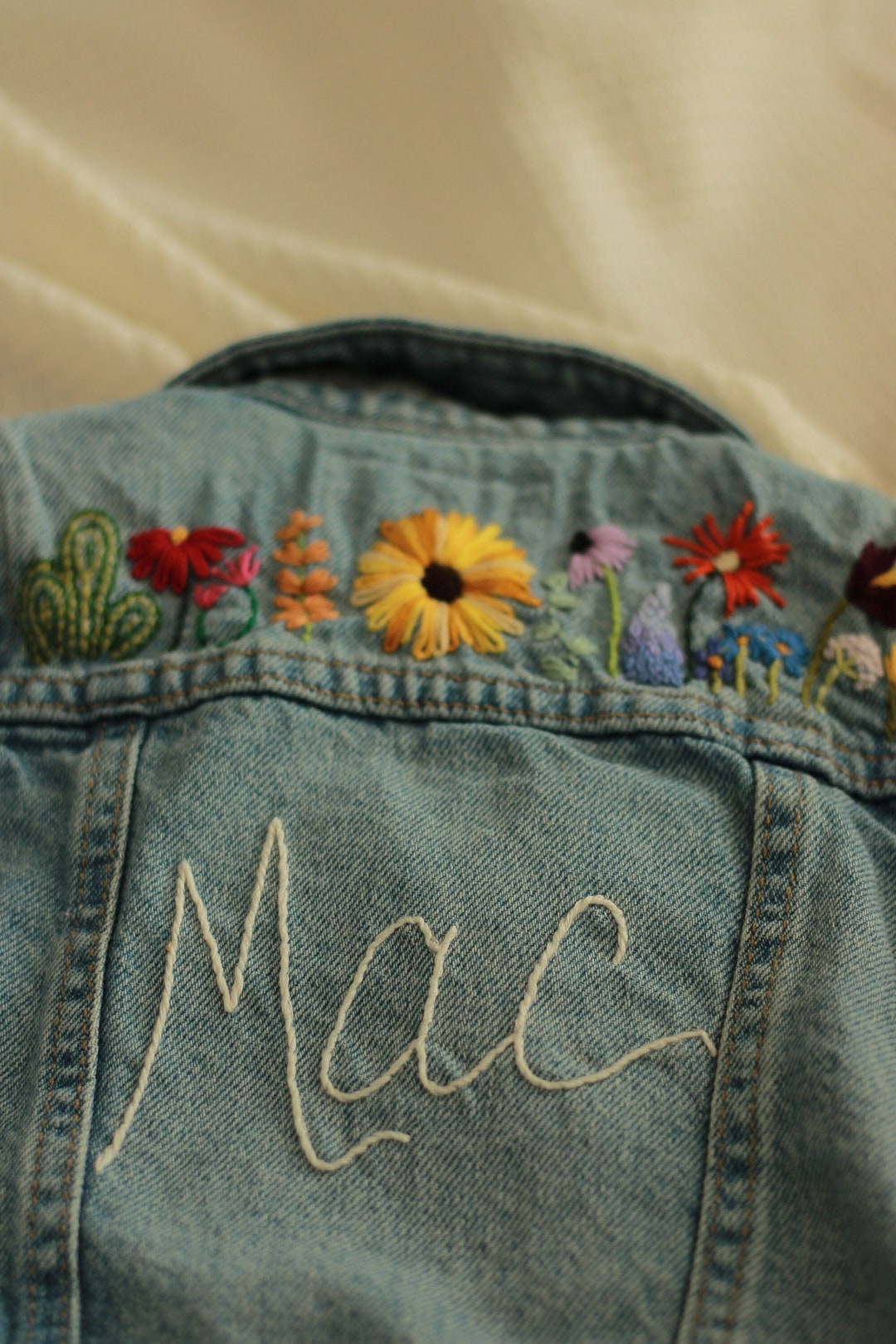 Custom Hand Embroidered Jean Jacket for Children, Toddlers and Babies ...