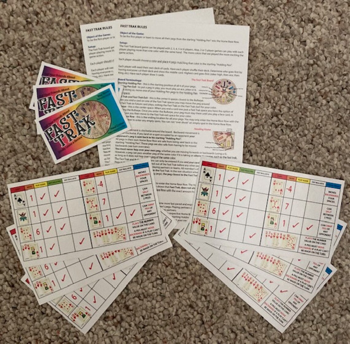 Fast Track Rule Cards Glossy Card Stock 6 Table Quick - Etsy