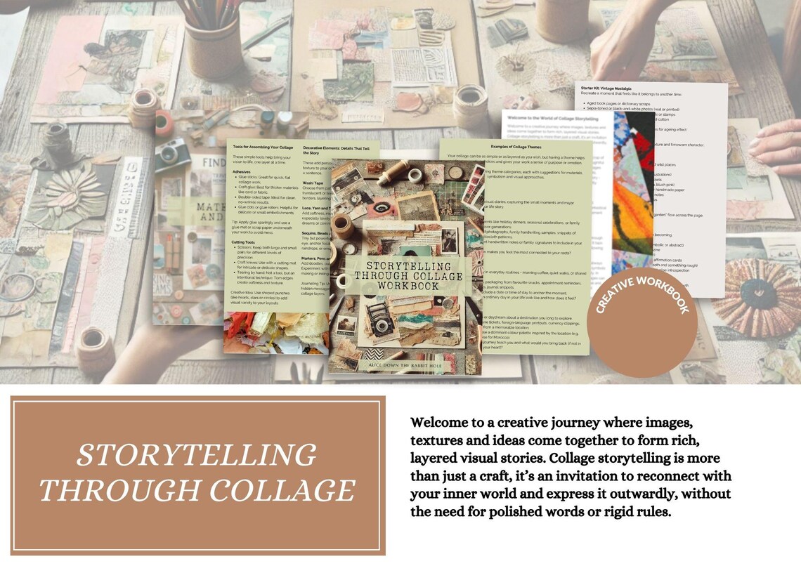 Storytelling Through Collage Workbook | Creative Art Prompts & Mixed ...