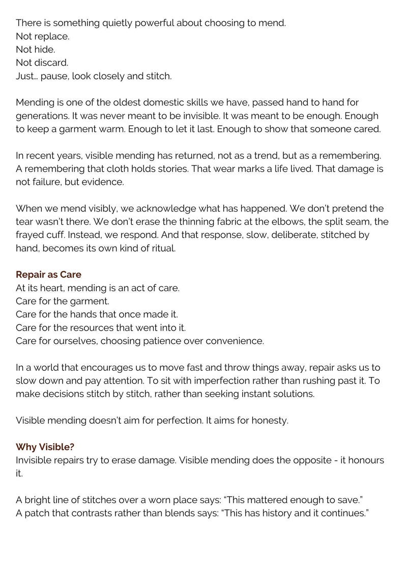 Ritual Repair: the Art of Visible Mending | Slow Stitching and Mindful ...