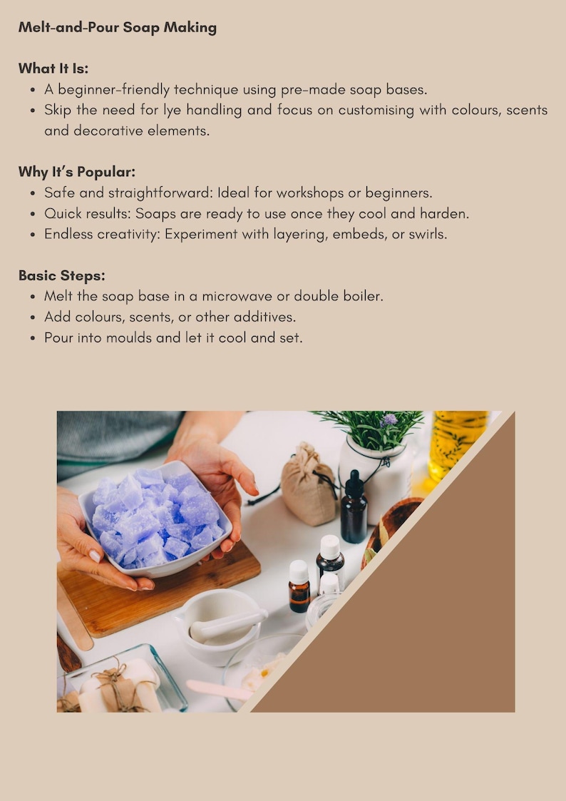 Soap Making Done-for-you Workshop Guide | Digital Workbook | Cold ...