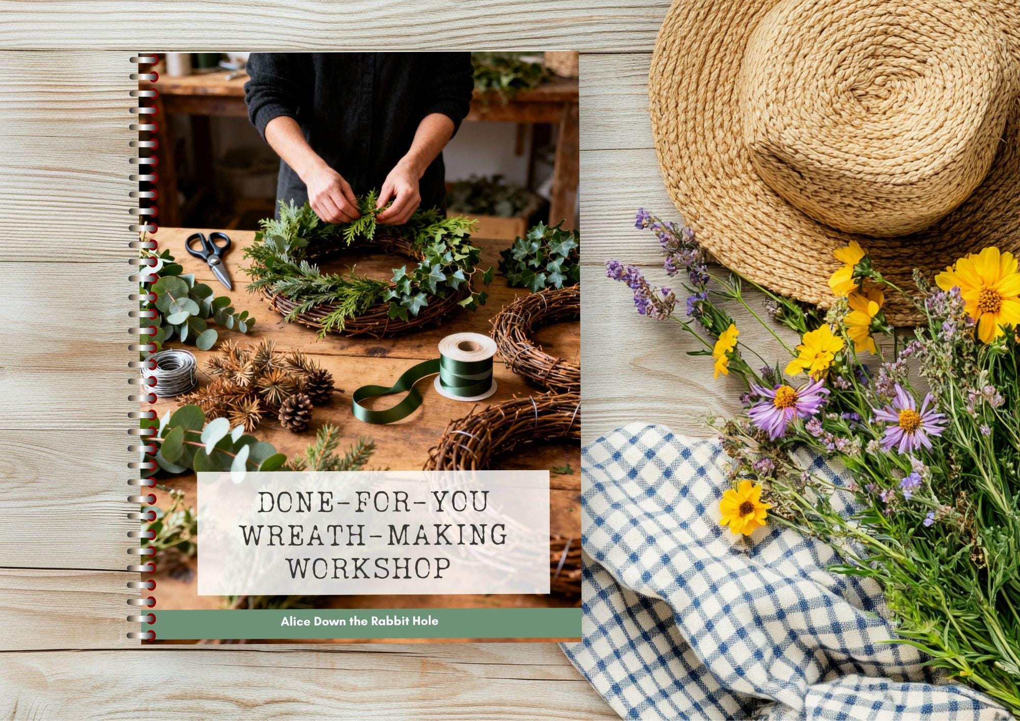 Wreath-making Done-for-you Workshop Guide | Digital Workbook | Host DIY ...