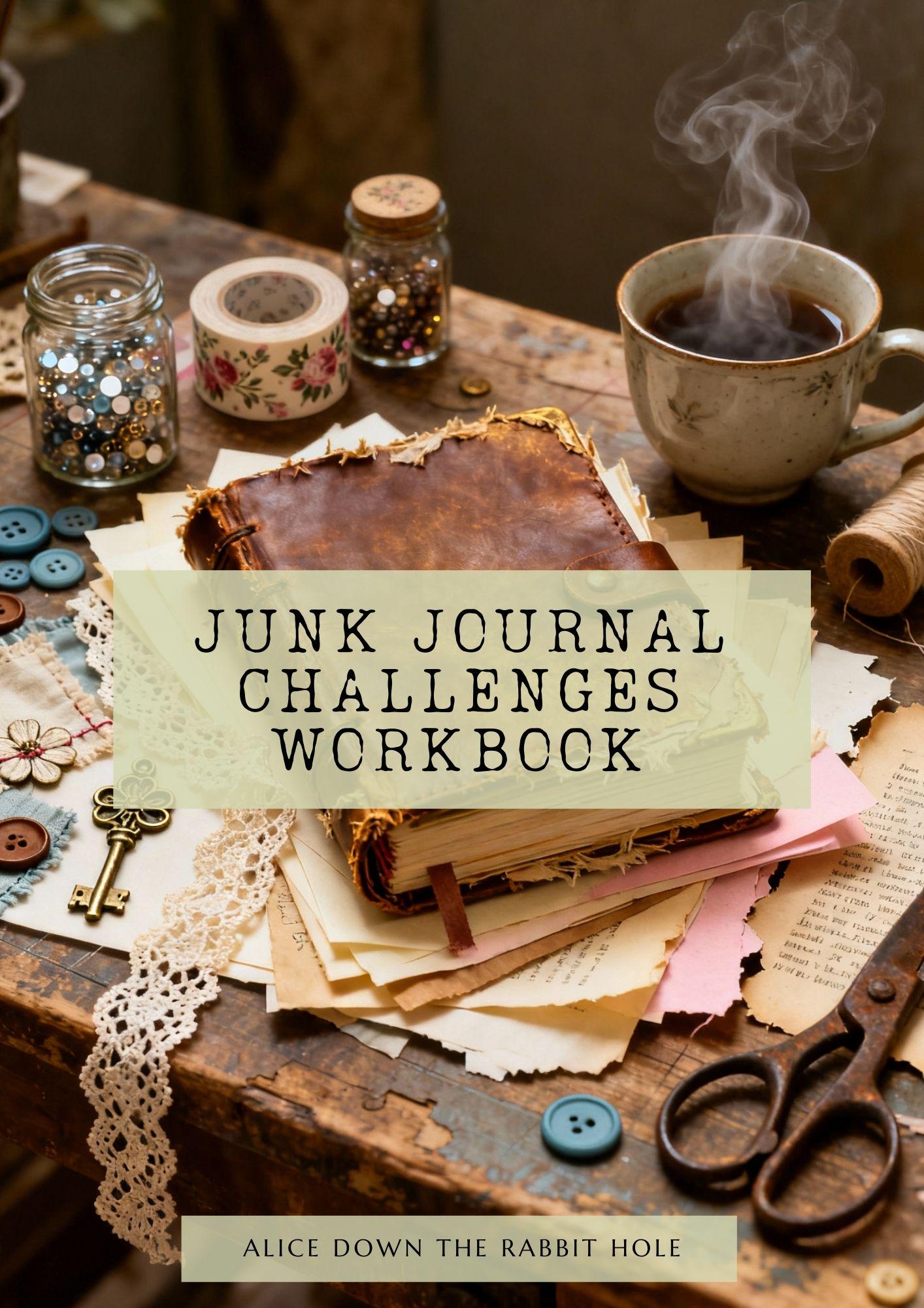 Junk Journal Challenges Workbook | Creative Prompts, Lists and ...