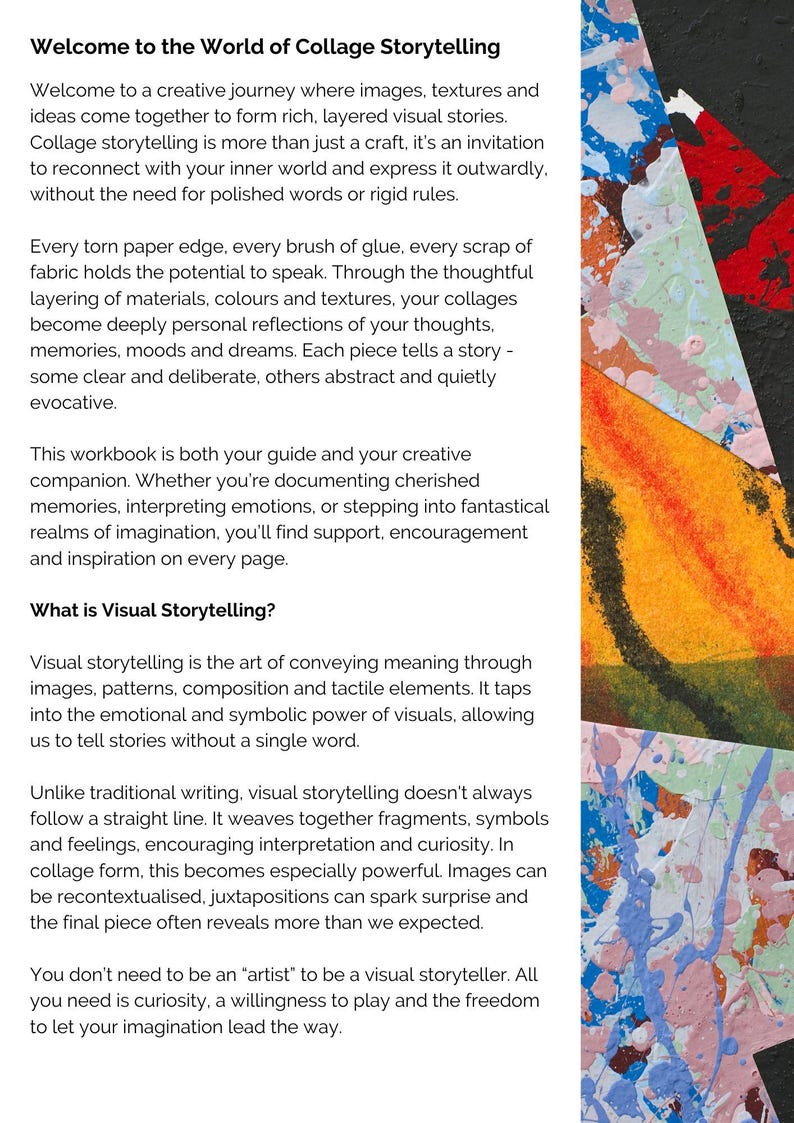 Storytelling Through Collage Workbook | Creative Art Prompts & Mixed ...