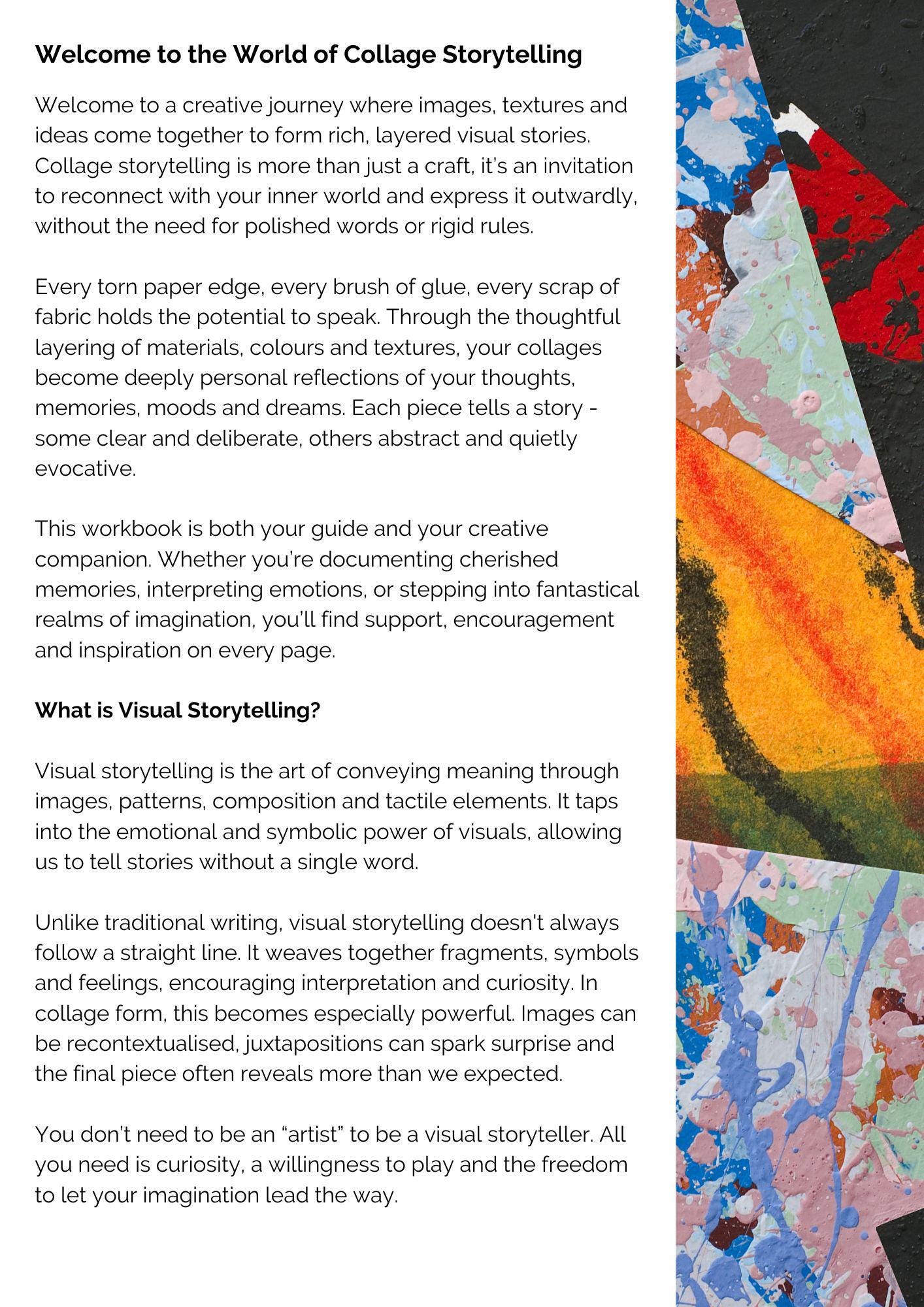 Storytelling Through Collage Workbook | Creative Art Prompts & Mixed ...