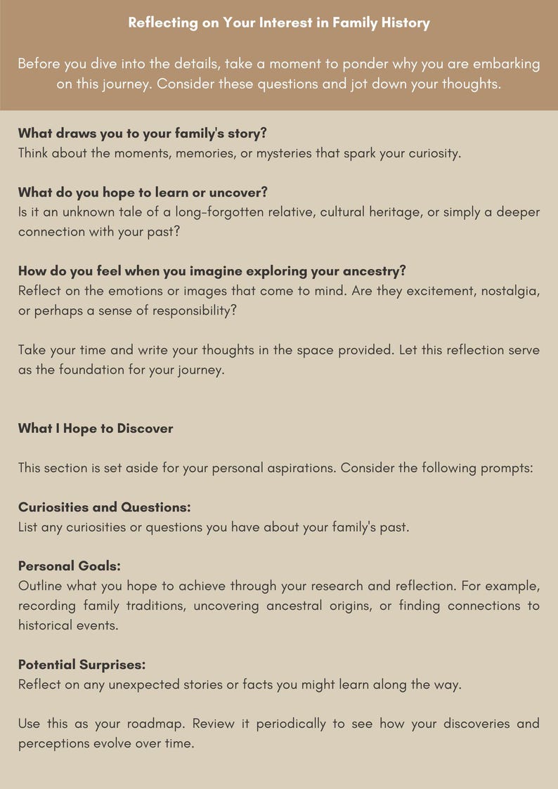 Self-guided Family History Workbook | Genealogy Introduction | Trace ...