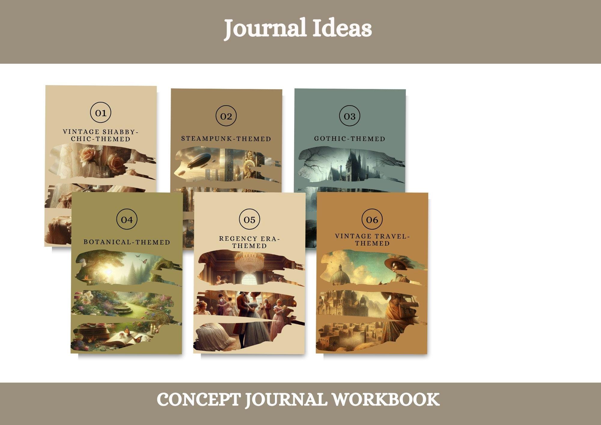 Various Journal Themes in One Concept Journal Workbook | Creative ...