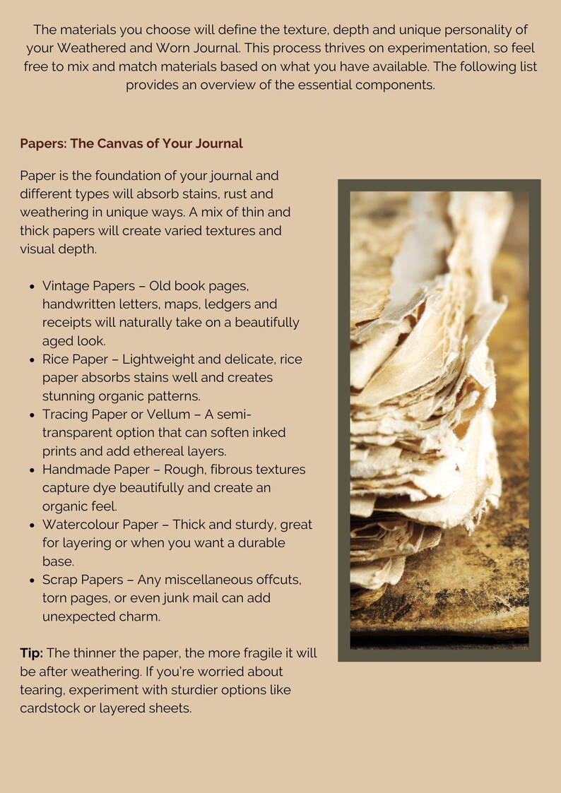 Weathered and Worn bundles Journal Workbook Rust Natural Dyeing ...