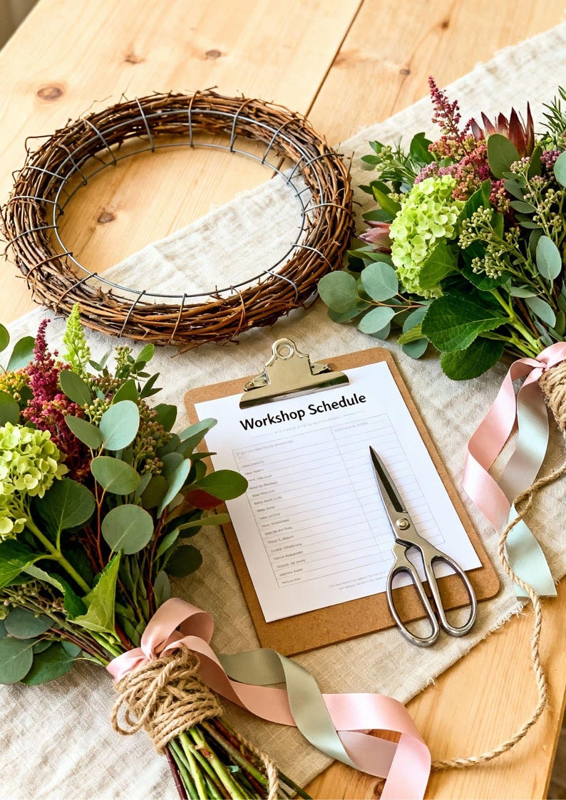 Wreath-making Done-for-you Workshop Guide | Digital Workbook | Host DIY ...