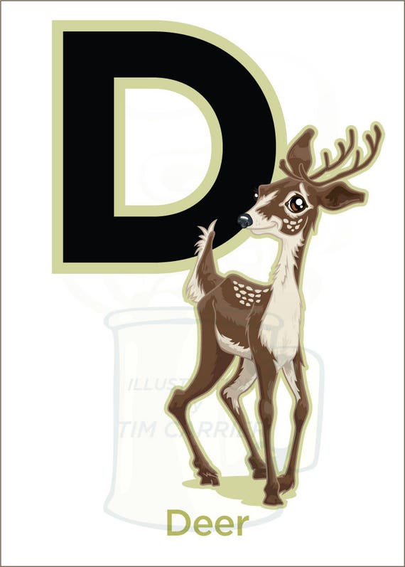 Items similar to D is for Deer : Animal Alphabet on Etsy