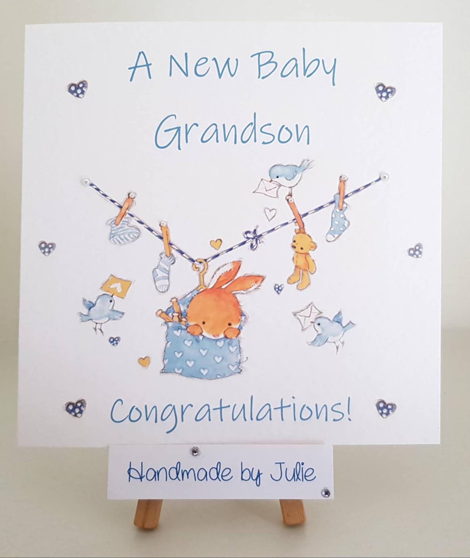 Beautiful New Baby Grandson Card Congratulations to the | Etsy