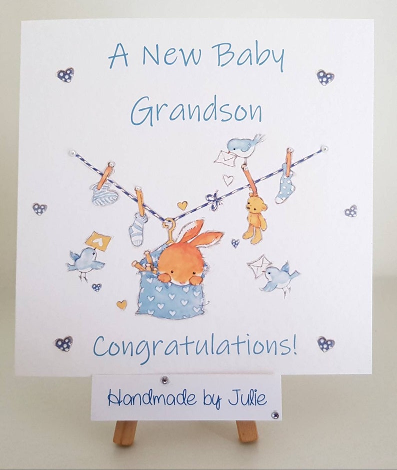 Beautiful New Baby Grandson Card New Grandparents/cute | Etsy