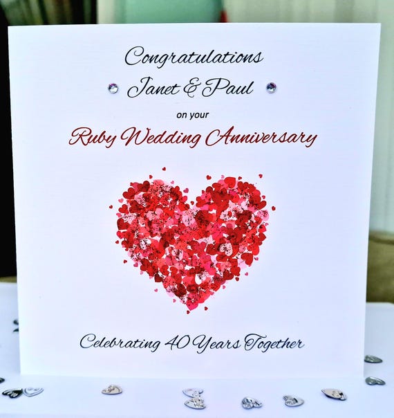Ruby Wedding Anniversary Quotes 40th Ruby Anniversary Personalised