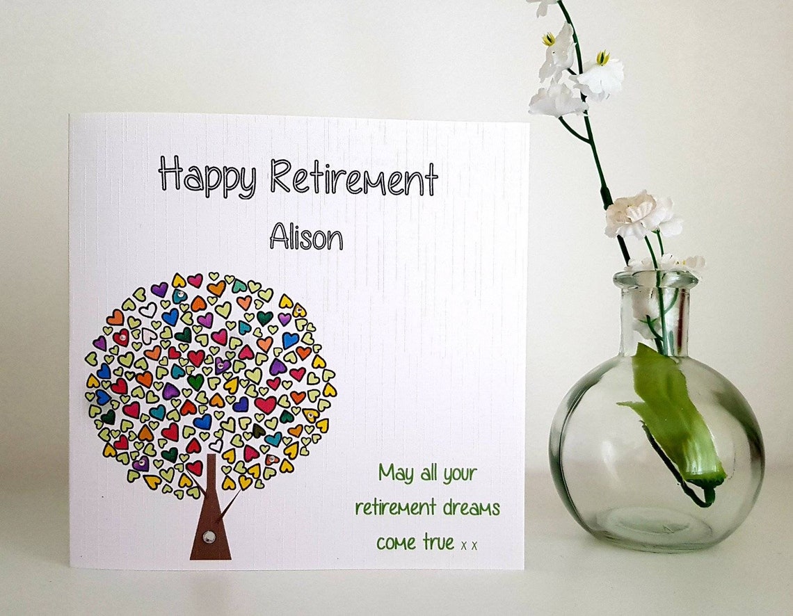 Happy Retirement Card Handmade And Personalised For A Female Etsy