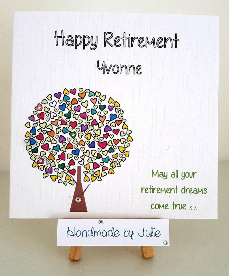 Happy Retirement Card Handmade And Personalised For Female Etsy Uk