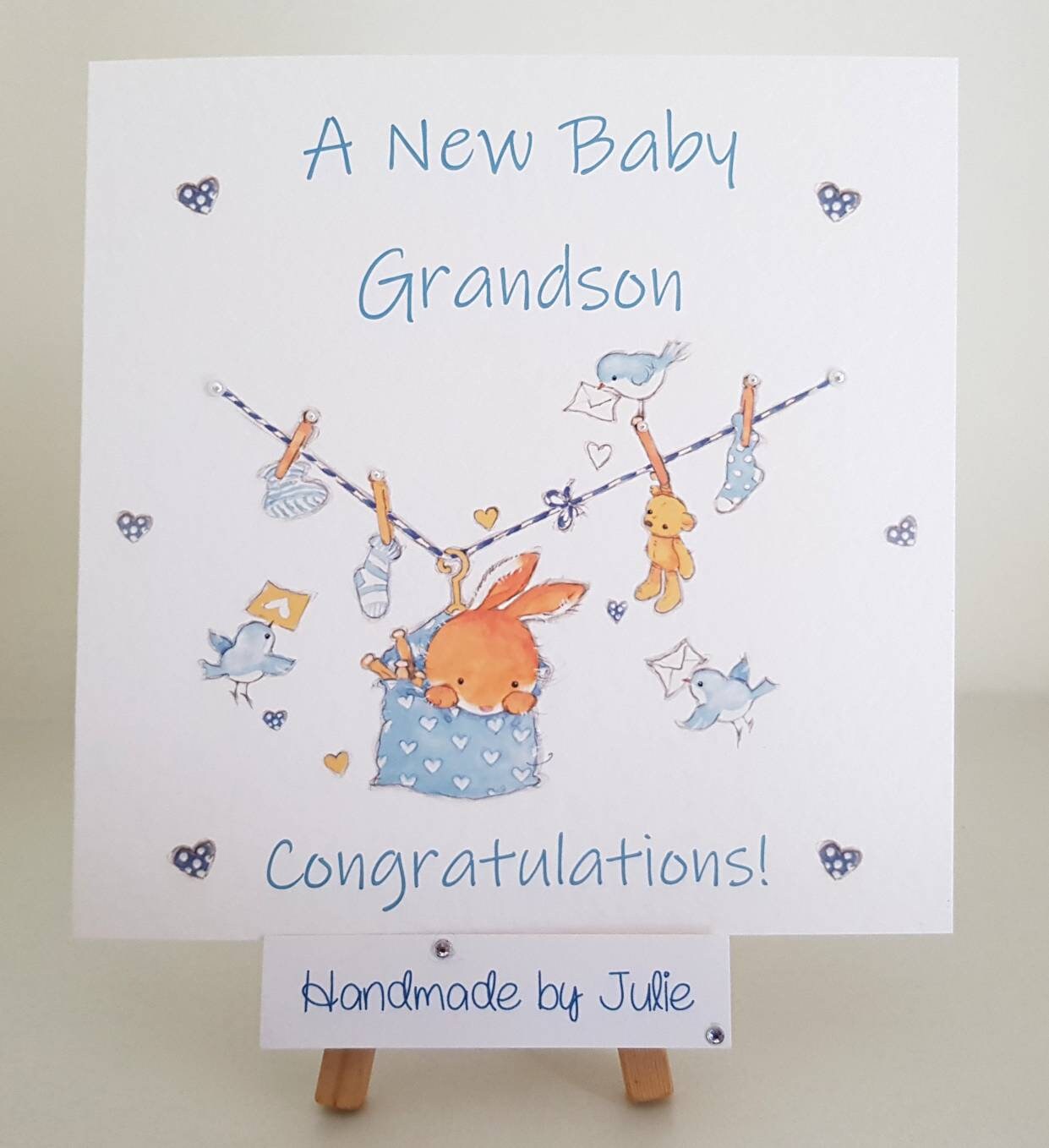 Beautiful New Baby Grandson Card New Grandparents/cute - Etsy UK
