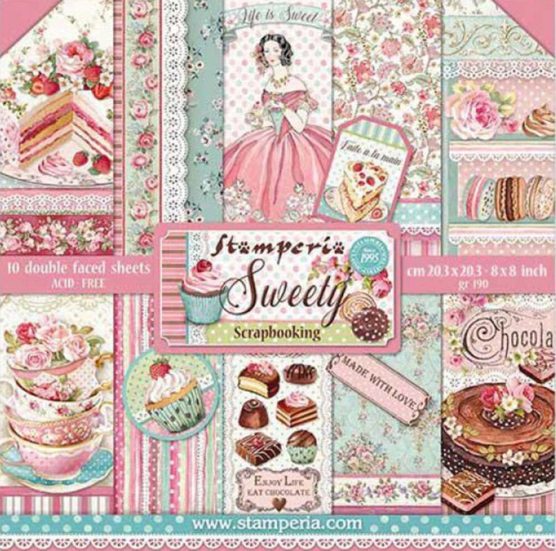 Stamperia Sweety 8x8 Scrabooking paper pad | Etsy