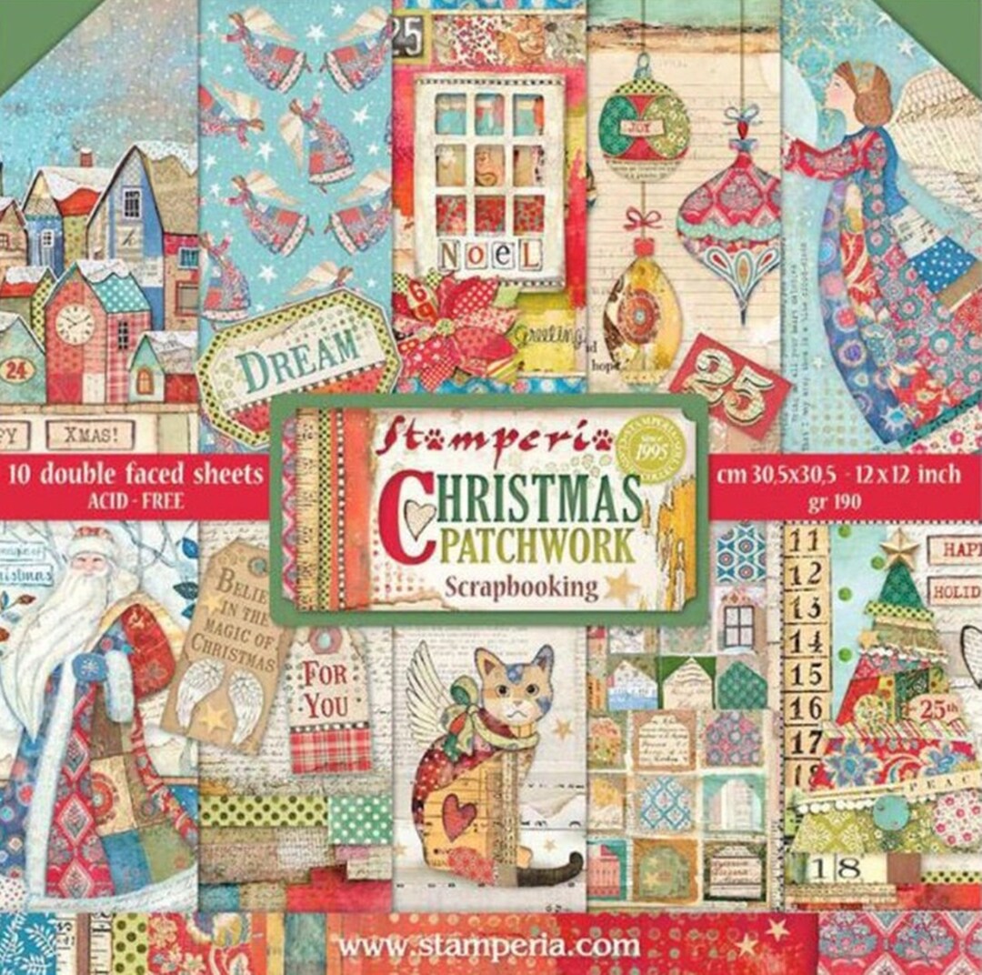 Stamperia Christmas Patchwork 12x12 Scrapbook Paper Pad - Etsy