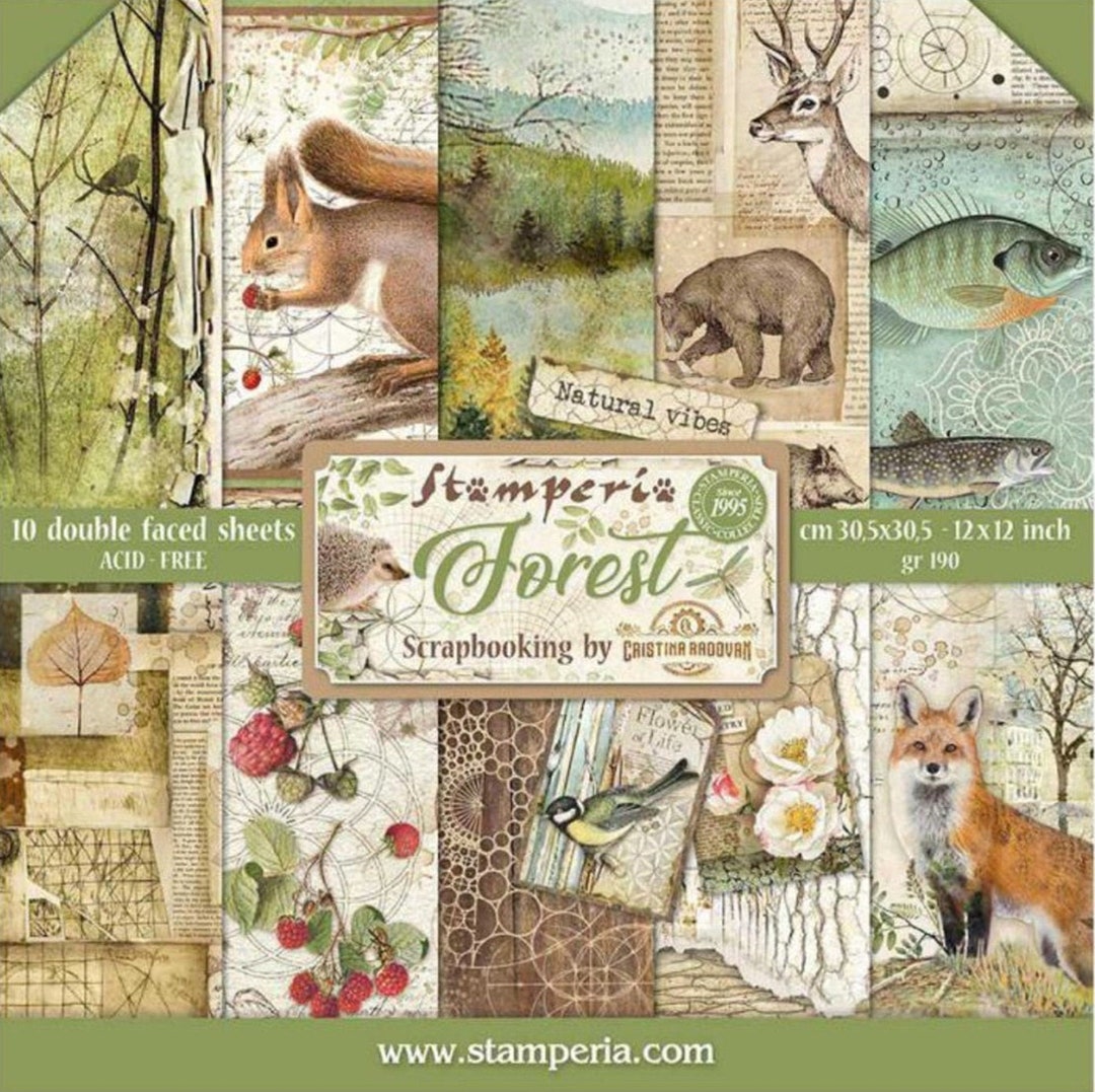 Stamperia Forest 12x12 Scrapbooking Paper Pad - Etsy