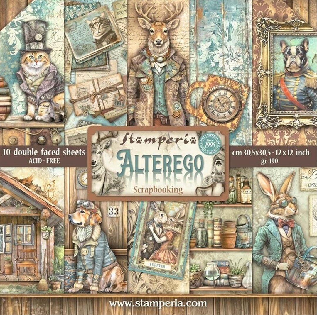 Stamperia Alterego Scrapbook Paper Pad 12x12 - Etsy