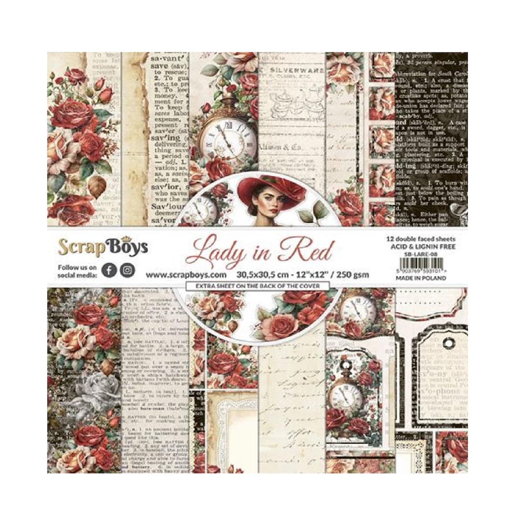 Scrapboys Lady in Red Scrapbook Paper Pad 12x12 - Etsy