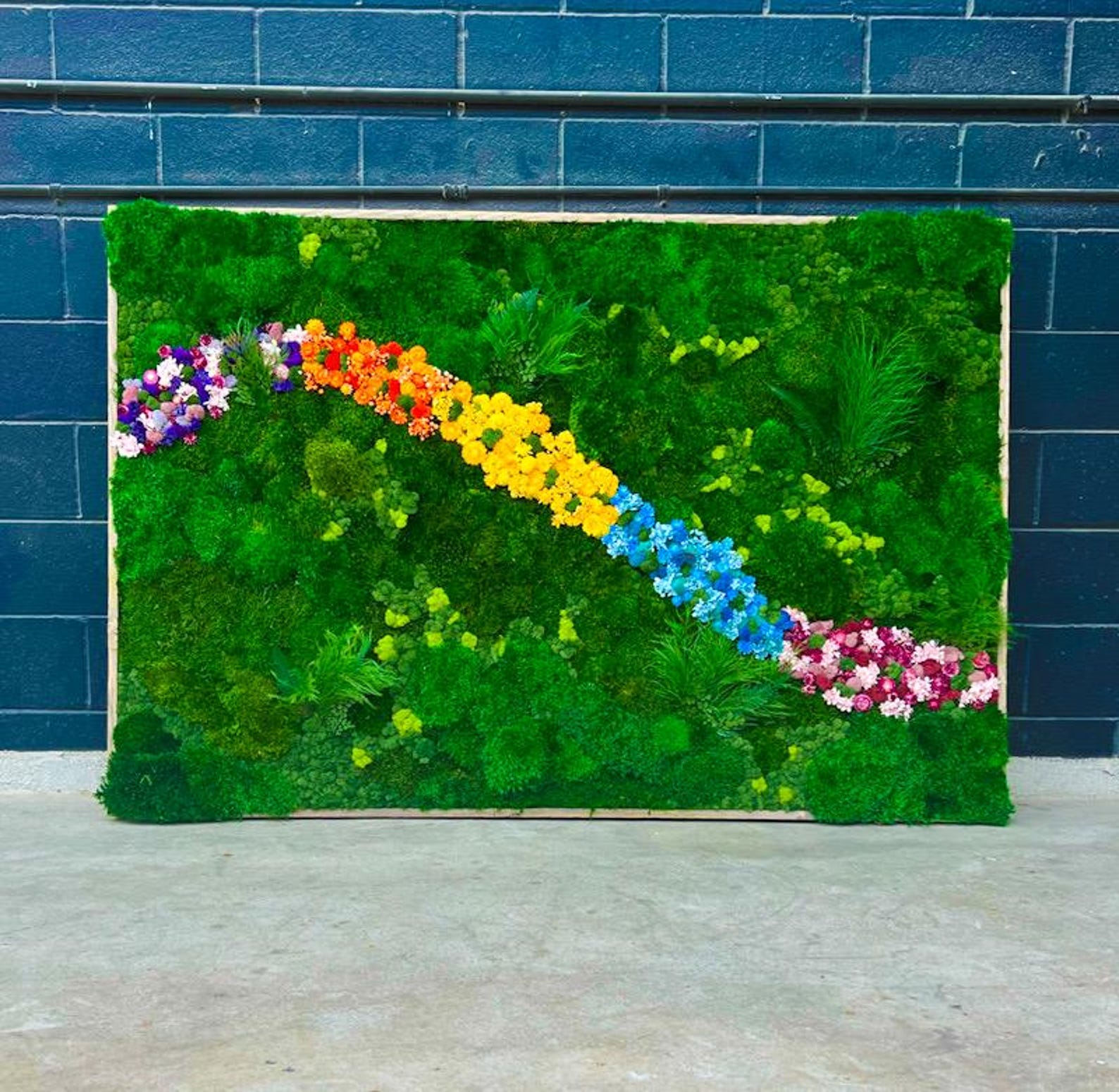 Rainbow Moss Wall Art | Large Preserved Moss Installation | Floral Moss ...